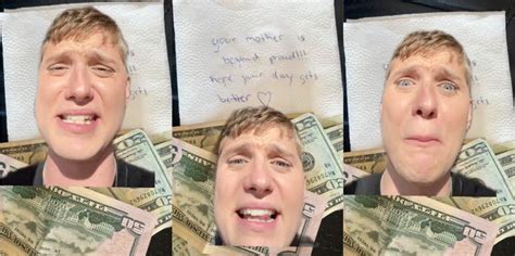 customer leaves server a sweet note and a generous tip after he lied to
