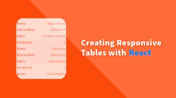 How To Create A Responsive Table With React