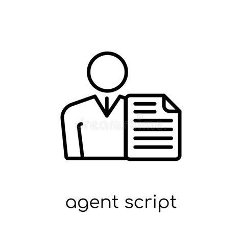 Agent Script Icon Trendy Modern Flat Linear Vector Agent Script Stock