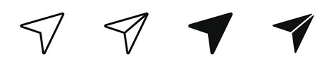 Arrow Cursors Symbol Icon Set Of Outline And Black Cursor Pointer Cursor Isolated Graphic Sign