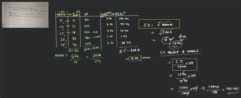 Calculet Standard Deviation And Coefficient Of Variance The Following