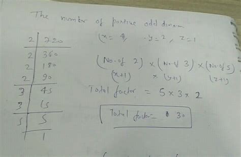 find the number of positive odd divisors of 720 find the number of