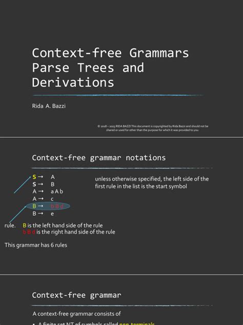 2 Grammars Parse Trees And Derivations Pdf Parsing Syntax