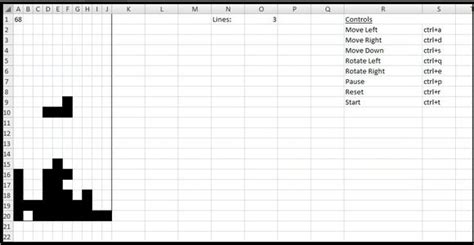 Tetris On Excel 4 Steps Instructables