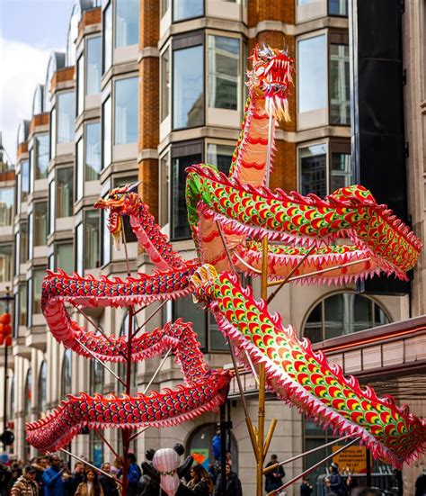 Dragon Dance During Chinese Lunar Year Celebrations In London Editorial Stock Image Image Of