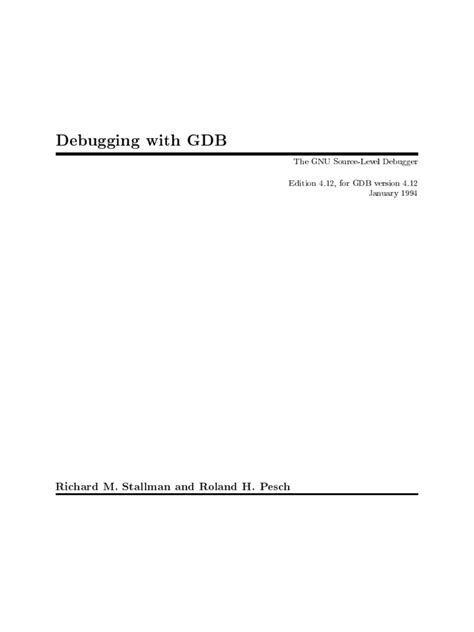 Debugging With Gdb Pdf Parameter Computer Programming Computer