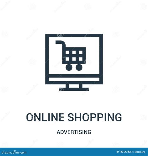 Online Shopping Icon Vector From Advertising Collection Thin Line Online Shopping Outline Icon