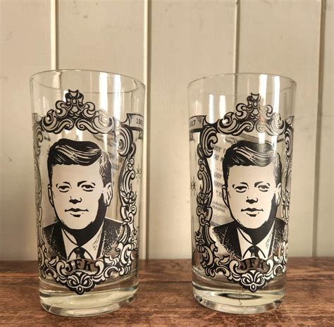 Two Vintage Jfk Memorial 1917 1963 Drinking Glasses Etsy