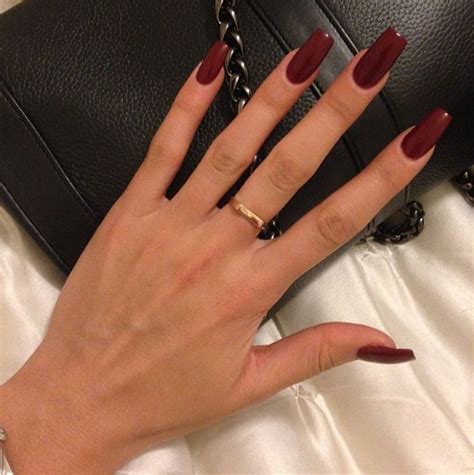 Dark Red Acrylic Nails