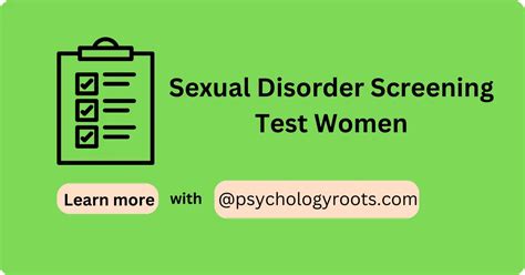 Sexual Disorder Screening Test Women Psychology Roots