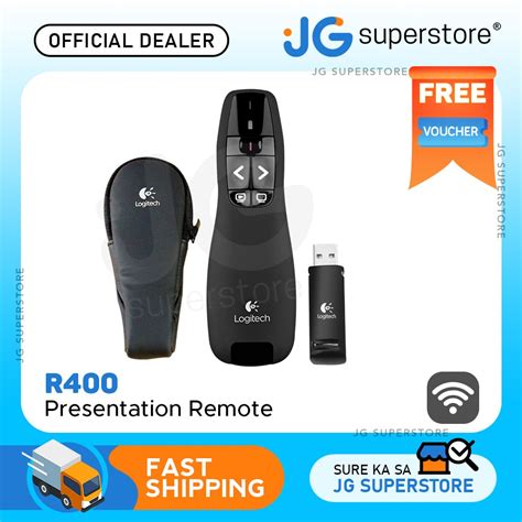 Logitech R400 Wireless Presentation Remote Clicker With Red Laser Pointer Jg Superstore
