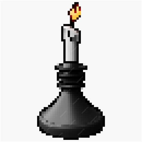 Premium Photo 3d Pixel Art Cartoon Style Candle With Black Holder