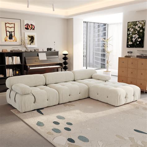 Magic Home 10395 Modular Sectional Sofa With Movable Ottomans Modern