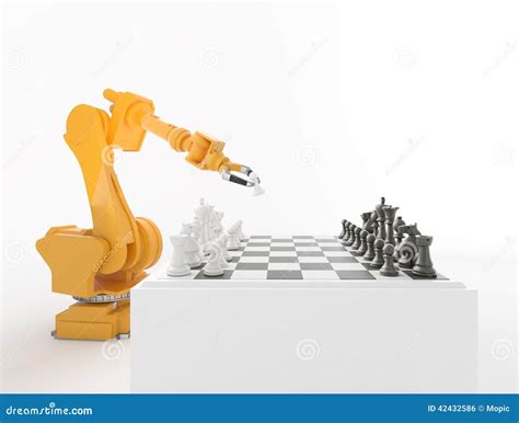 Industrial Robot Playing Chess Stock Illustration Illustration Of Human Pawn 42432586