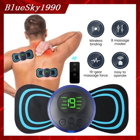 【ready Stock】ems Mini Massager Usb Rechargeable Neck Massage Patch Electric Body Massager