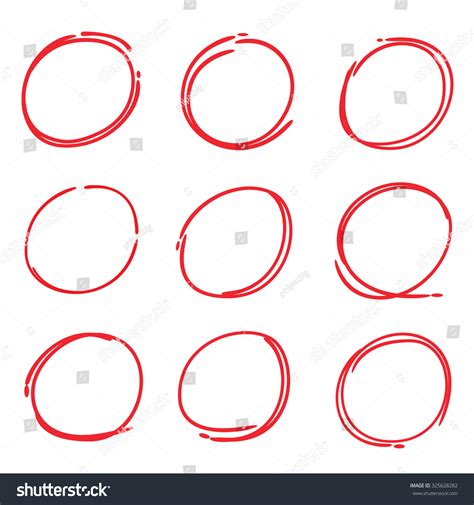 Red Highlighter Set Circle Markers Stock Vector Royalty Free Shutterstock