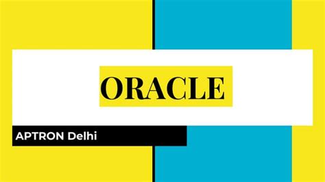 Oracle Training Course In Delhi Pptx