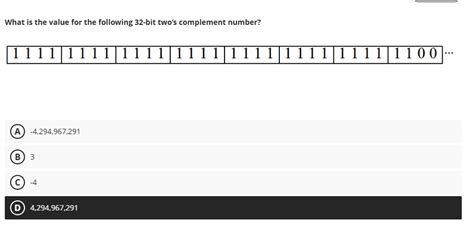 solved what is the value for the following 32 bit two s