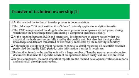 Analytical Method Transfer Pptx