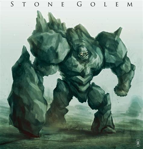 Path Of Exile Stone Golem Illustration Stone Golem Fantasy Art Dnd