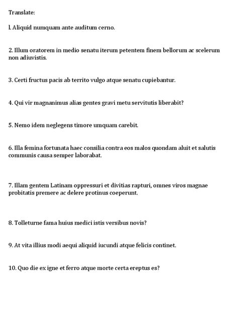 Latin Sentences Passive Verbs 1 Pdf