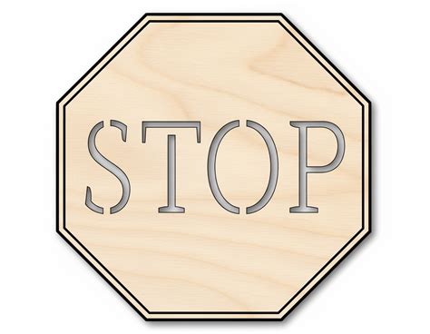 Unfinished Wood Shape Cut Out Wood Stop Sign Shape Diy Craft Cutout