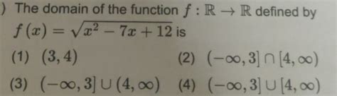 The Domain Of The Function F Mathbb R Rightarrow Mathbb R Defined B