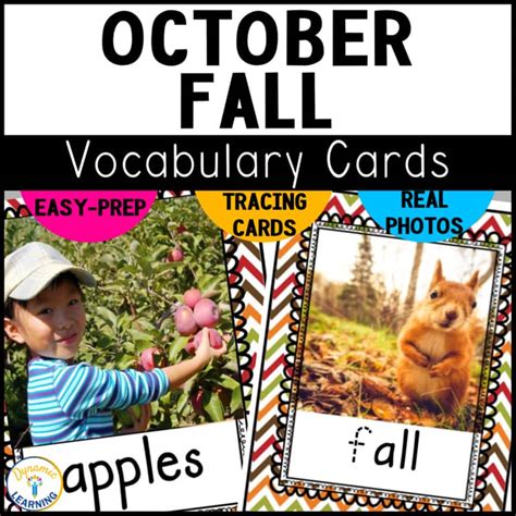 October Fall Vocabulary Word Of The Day Activities Tracing Letters