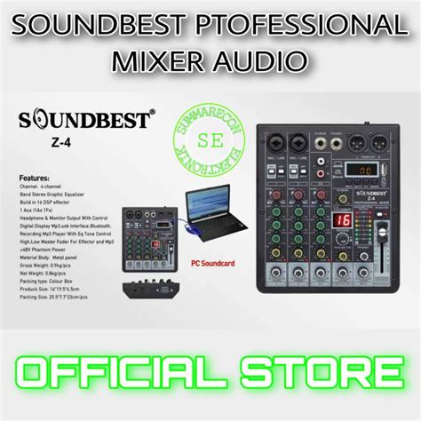 Jual Mixer Audio 4 Channel Original Soundbest Z4 Mixer Karaoke Recording Interface Shopee