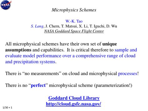 Ppt Microphysics Schemes W K Tao S Lang J Chern T Matsui X Li Powerpoint