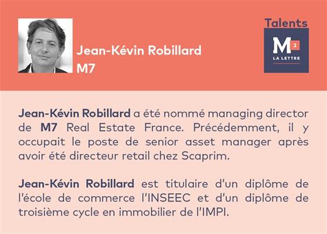📣 Retrouvez La Nomination De Jean Kévin Robillard Chez M7 Real Estate
