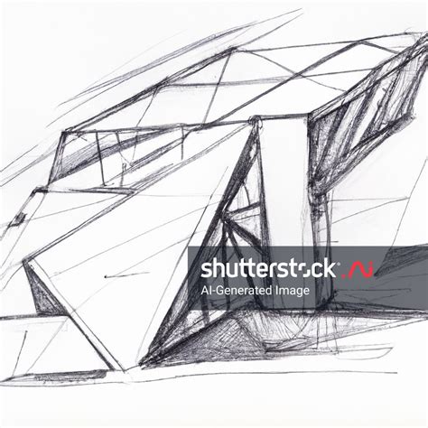 Pencil Sketch Artistic Image Angular Building Imagen Generada Por Ia 2259571837 Shutterstock