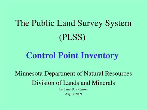 Ppt Overview Of The Public Land Survey System Plss In Minnesota