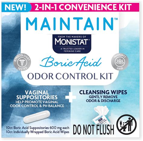 Monistat Maintain Boric Acid For Vaginal Odor Convenient 2