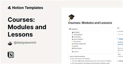 Courses Modules And Lessons Template Notion Marketplace