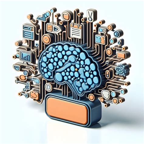 3d Neural Network And Advertising Icons For Aidriven Ad Design On White Background Premium Ai