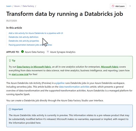 The Adf Databricks Job Activity Doesnt Seem To Pass Parameters
