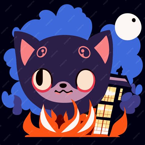 A School Burning In Fire With White Background Vector Illustration