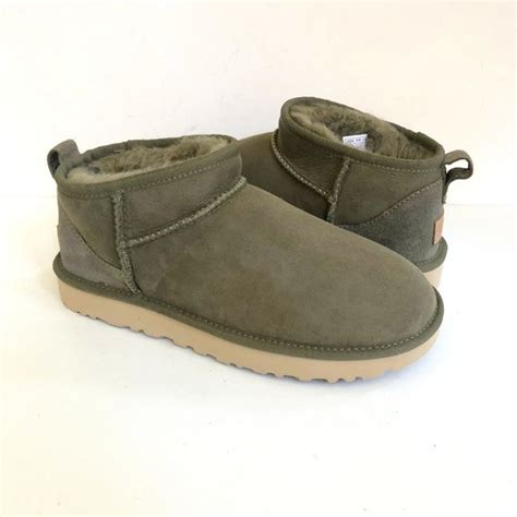 Ugg Shoes Ugg Classic Ultra Mini Burnt Olive Shearling Lined Boots Poshmark