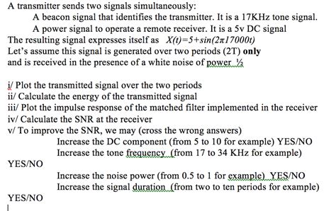 solved a transmitter sends two signals simultaneously a