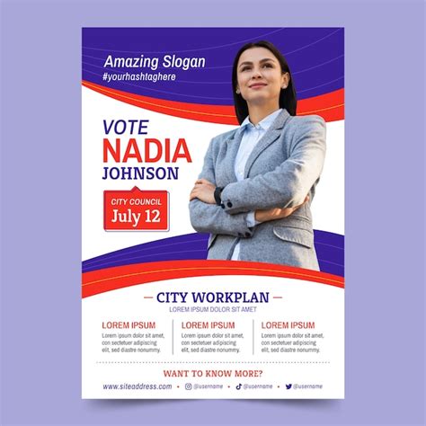 Flat Design Election Poster Design Free Vector