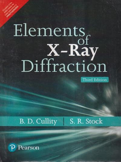 Elements Of X Ray Diffraction Bd Cullity Sr Stock Pearson