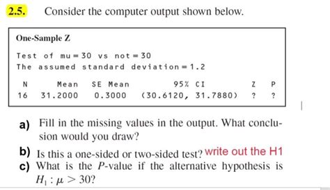 solved 2 5 consider the computer output shown below