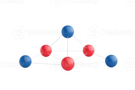 A Molecular Structure Featuring Interconnected Spheres In Blue And Red Representing Atoms And