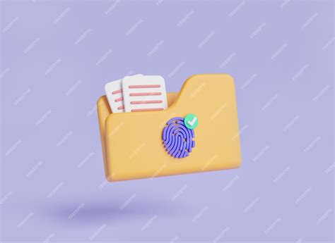 Premium Photo Folder With Fingerprint Icon Data Protection Encryption