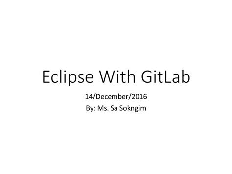 Add Eclipse Project With Git Lab