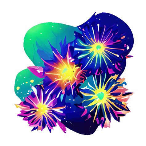 Exploding Photon Flowers Acrylic Paint Maximalism · Creative Fabrica