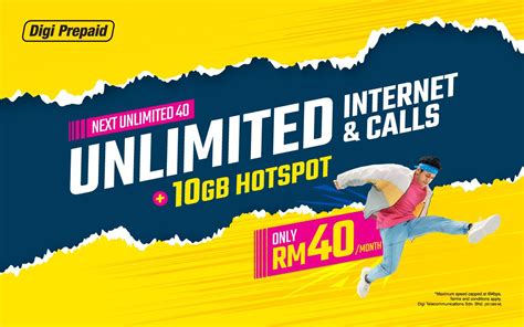 Digi Prepaid Next Unlimited 40 Unlimited Data And Calls 10gb Hotspot
