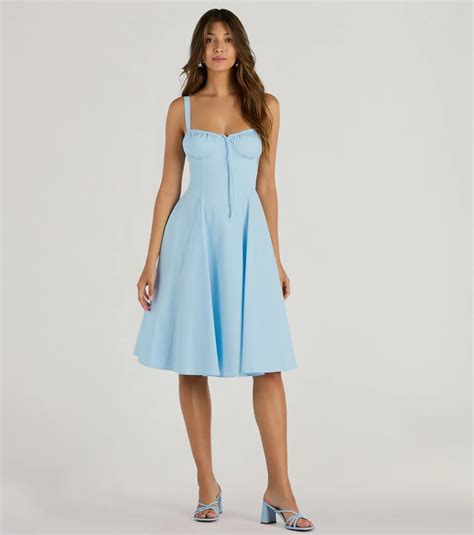 Light Blue A Line Dresses And Windsor