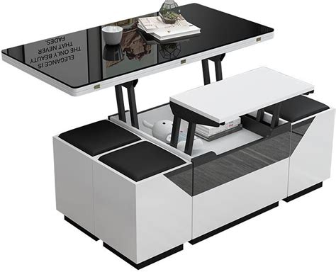 Table Basse Relevable Table À Manger Pliante Avec Espace Rangement